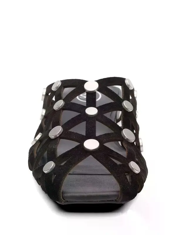 Ash Stud-embellished Cut-out Sandals - Black