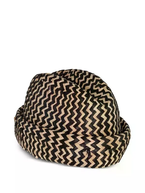Henrik Vibskov Newspaper Zigzag-woven Hat - Black