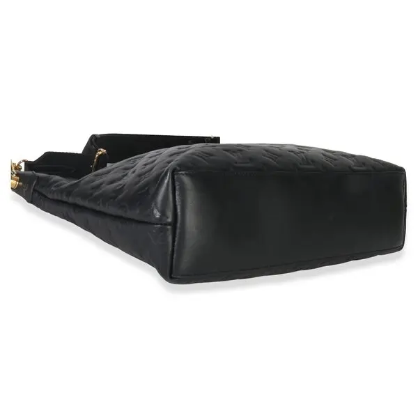 LOUIS VUITTON Monogram Embossed Lambskin Coussin Mm Hobo - Black