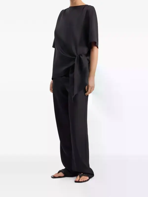 Loulou De Saison Mano Asymmetric Knot Top - Black
