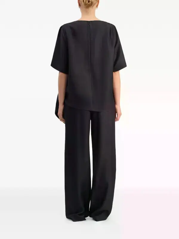 Loulou De Saison Mano Asymmetric Knot Top - Black