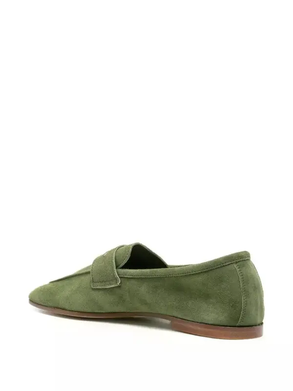 SOPHIQUE Square-toe Suede Loafers - Green