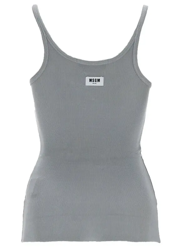 MSGM Ribbed Tank Top - Grey