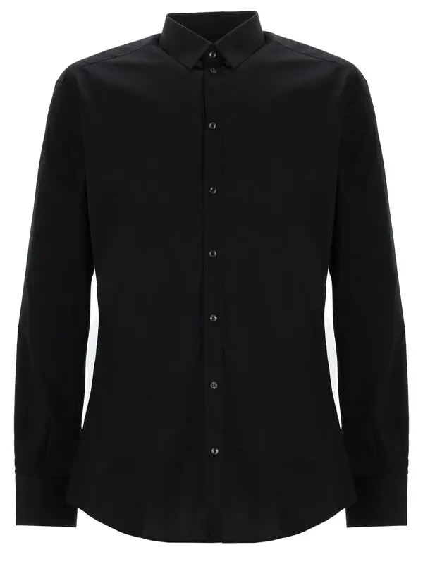 Dolce & Gabbana Camicia Gold Fit In Cotone - Black