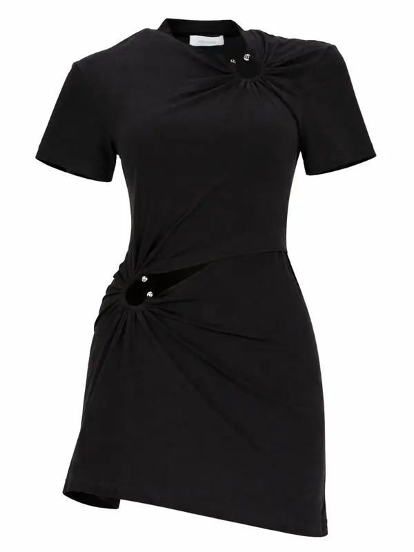 Rabanne Mini Dress With Piercing Details - Black