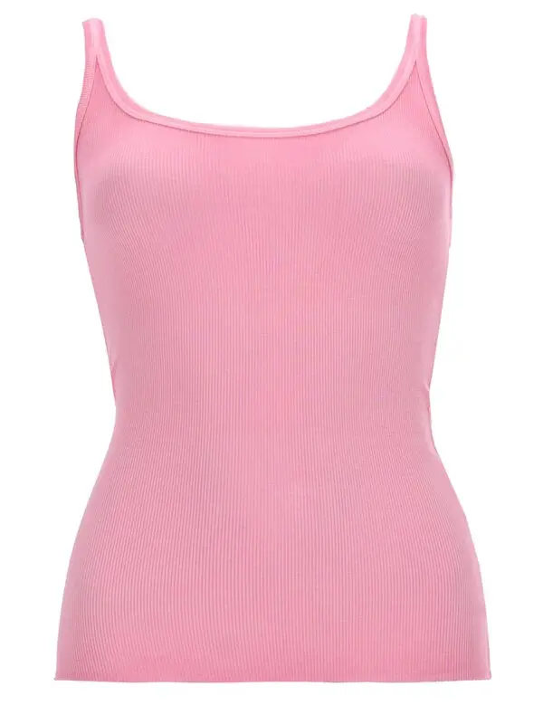 MSGM Tank Top In Viscosa - Pink
