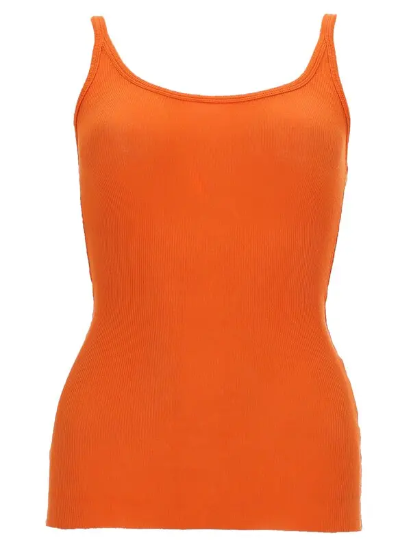MSGM Tank Top In Viscosa - Orange