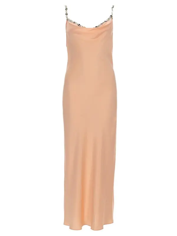 Rabanne Satin Midi Slip Dress - Pink