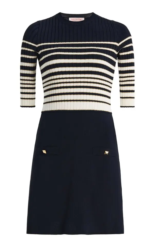 Valentino Garavani Knit Mini Dress - Navy