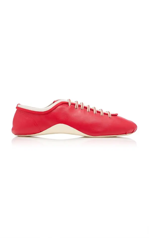 Dries Van Noten Leather Ballerina Sneakers - Red