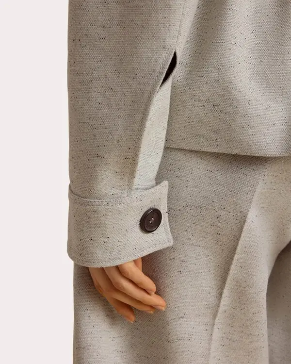 Marina Moscone Belted Cocoon Bomber Jacket - Grey