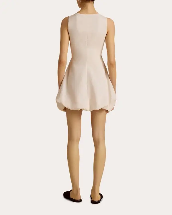 Marina Moscone Cotton Faille Cutout Bubble Mini Dress