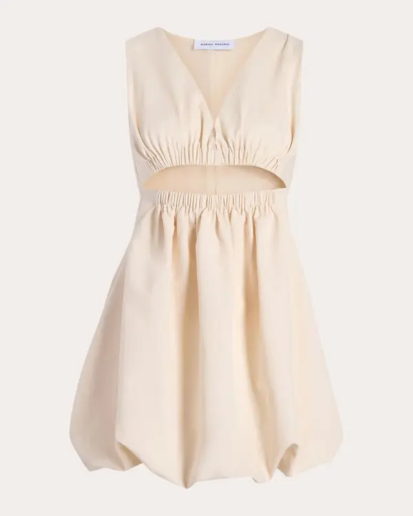 Marina Moscone Cotton Faille Cutout Bubble Mini Dress