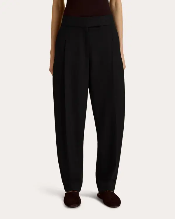 Marina Moscone Tailored Wool Cocoon Trousers - Black