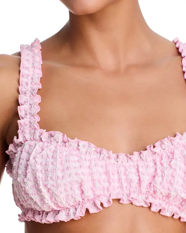 Simkhai Evander Ruched Bikini Top - Daisy Multi