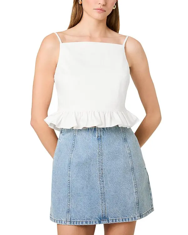 French Connection Lilah Stretch Cotton Top - Summer White