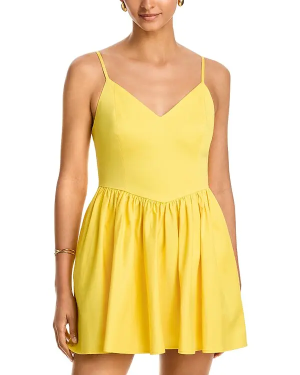 French Connection Lilah Ballerina Mini Dress - Daisy Yellow