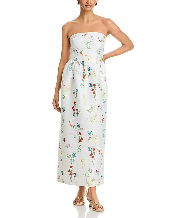 French Connection Christine Structured Maxi Dress - Christine Floral White