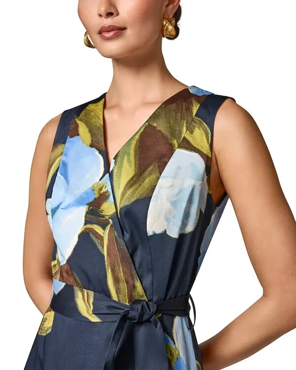 Donna Karan New York Floral Print A-line Midi Dress