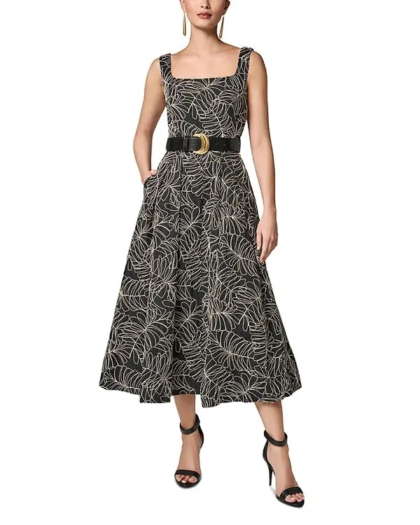 Donna Karan New York Embroidered Belted Dress - Black/lt Can