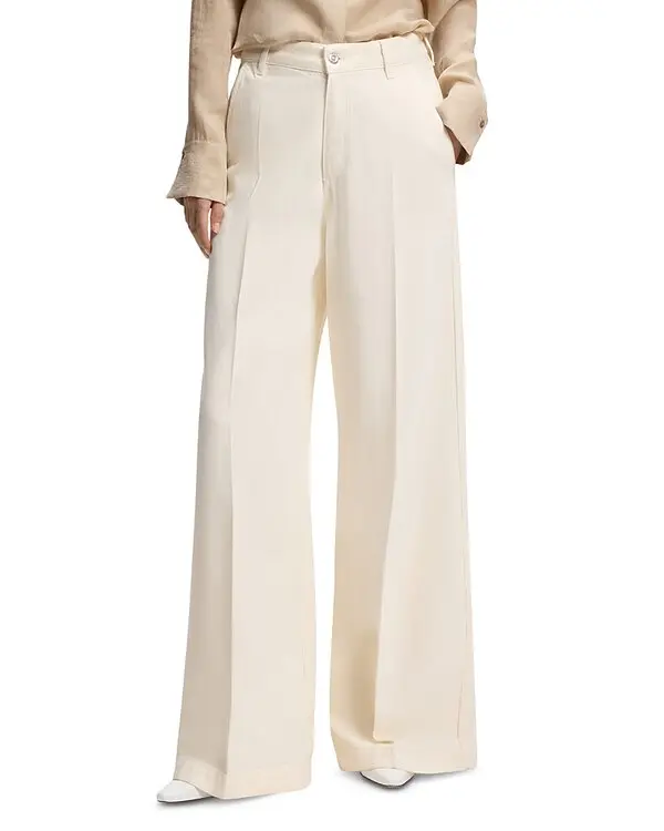 BOSS Central High Rise Wide Leg Jeans In Exclusive - Soft Cream