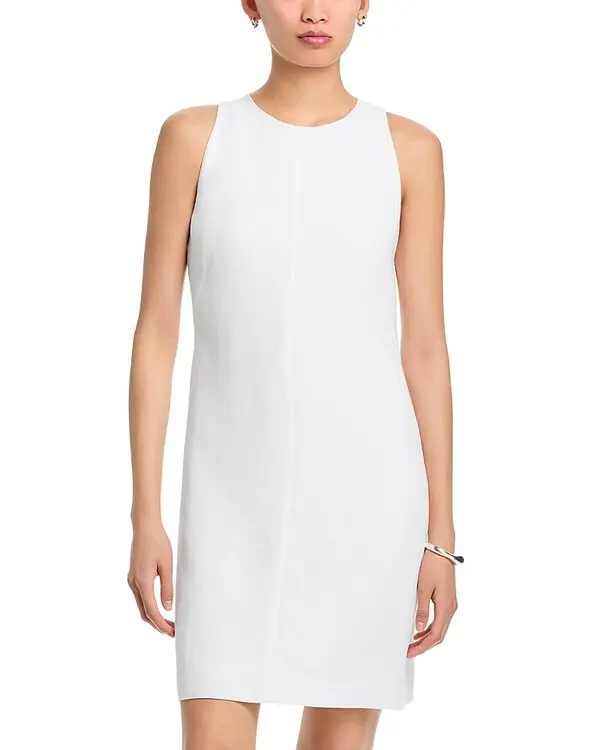 BOSS Linen Blend Dress - White