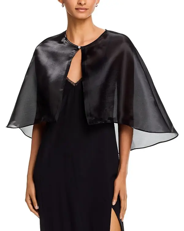 CAROLYN ROWAN ACCESSORIES Hi Low Open Front Cape - Black