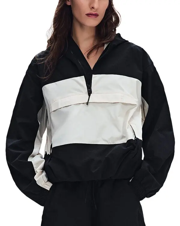 On Half Zip Anorak Jacket - Black