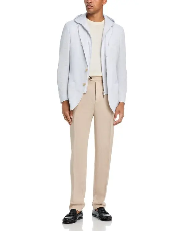 Eleventy Garment-dyed Linen Relaxed Fit Pleated Trousers - Sand