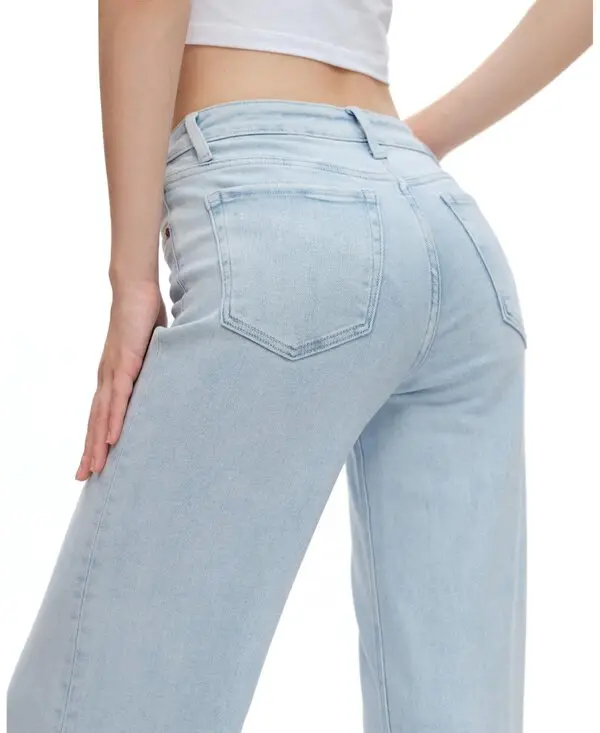 BAYEAS Mid-rise Wide-leg Jeans In Light Wash