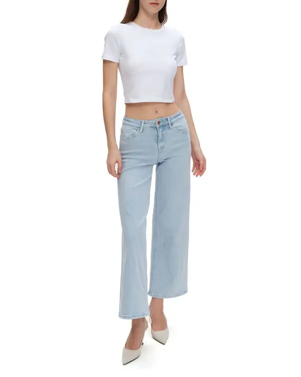 BAYEAS Mid-rise Wide-leg Jeans In Light Wash