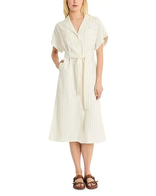 LUXELY Dolman Sleeve Midi Shirtdress - Ivory