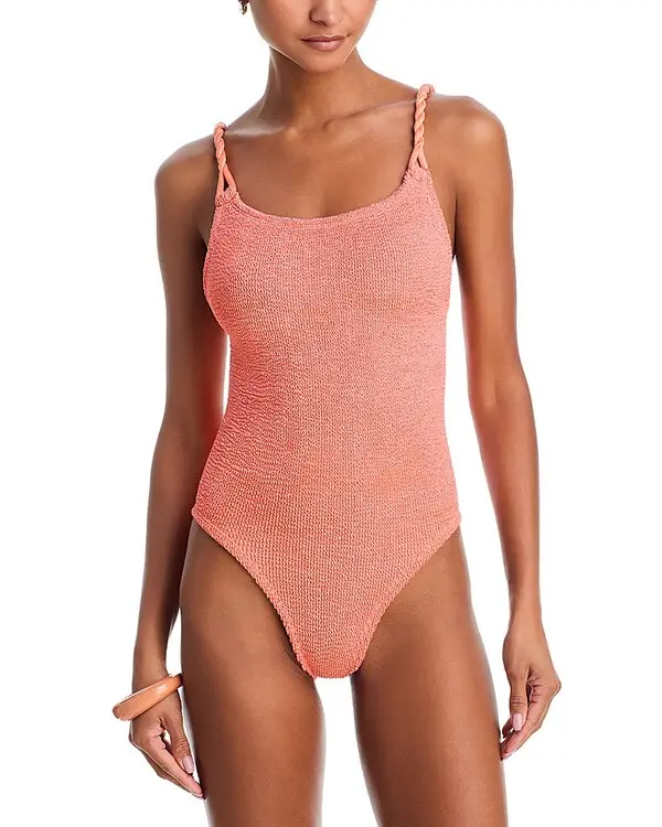 Hunza G Camille One Piece Swimsuit - Metallic Coral