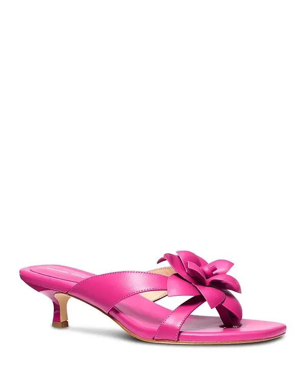 Michael Kors Jacie Kitten Heel Sandals - Raspberry