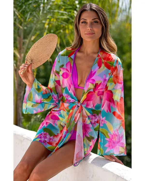 La Blanca Sunset Botanica Mini Kimono Cover Up