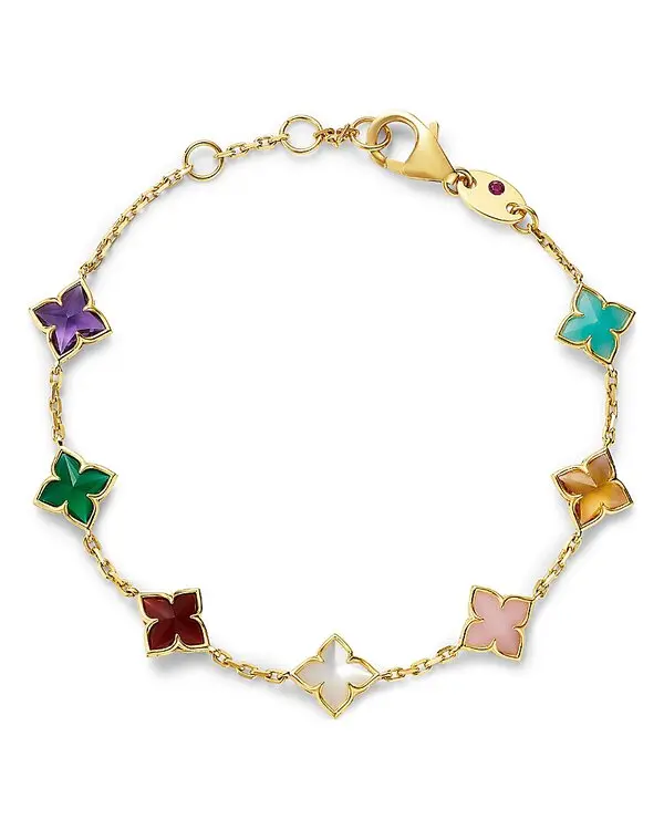 Roberto Coin 18k Yellow Venetian Princess Multi Gemstone Bracelet - Gold