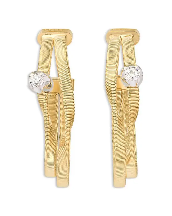 Marco Bicego 18k Yellow Gold Marrakech Diamond Drop Earrings - White/gold