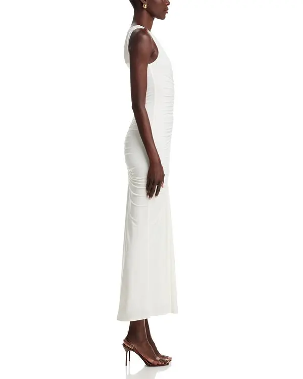TOCCIN Inez V-neck Ruched Midi Dress