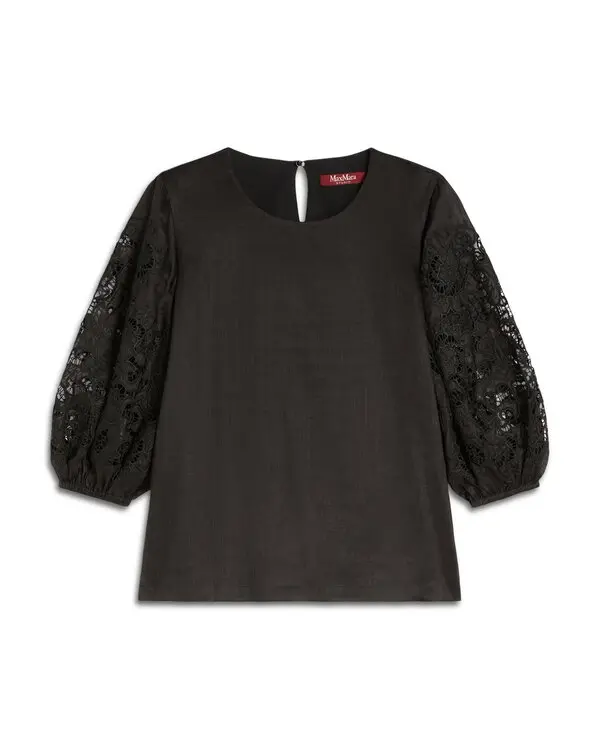Max Mara Mstordine Macrame Sleeve Top