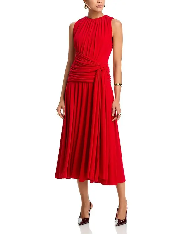 Brandon Maxwell Isadora Draped Dress - Red