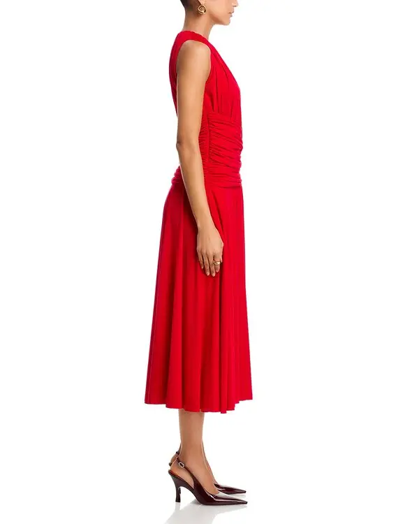 Brandon Maxwell Isadora Draped Midi Dress