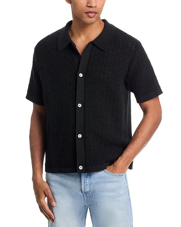 FRAME Open Stitch Cardigan - Black