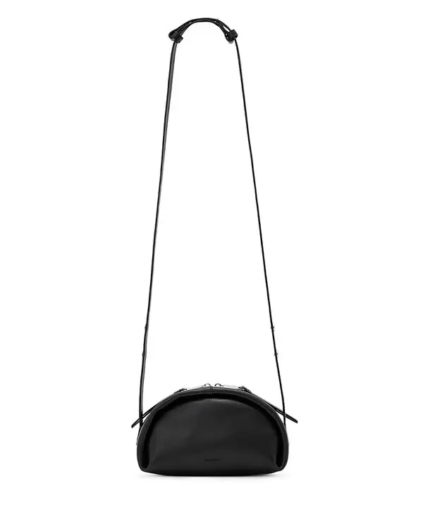 ALLSAINTS Rosalie Small Leather Crossbody Bag - Black/silver