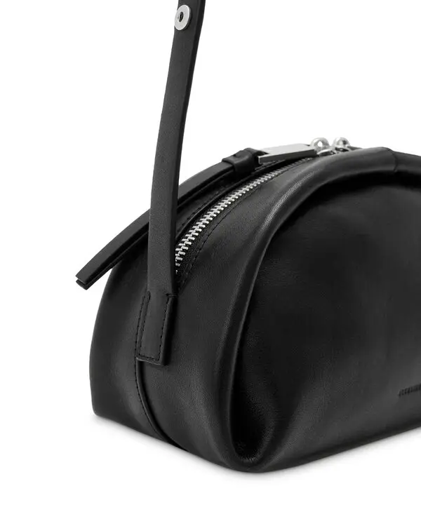 ALLSAINTS Rosalie Leather Crossbody Bag - Black/silver
