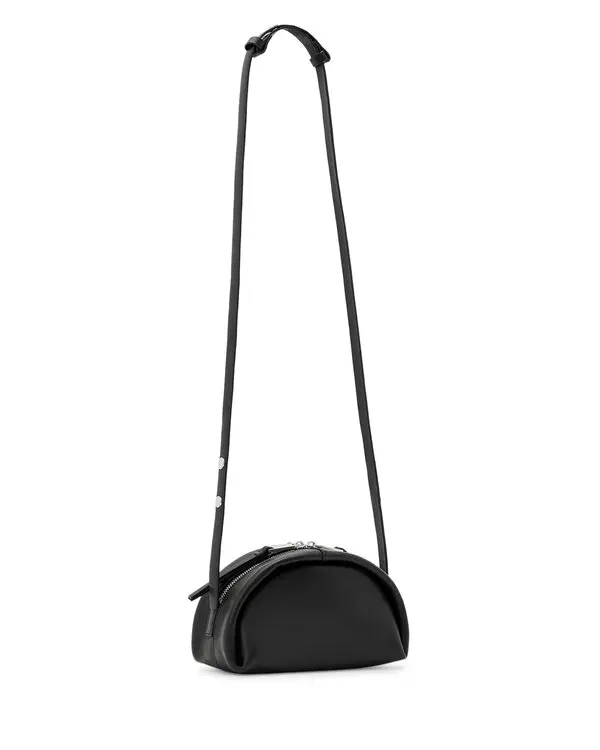 ALLSAINTS Rosalie Leather Crossbody Bag - Black/silver