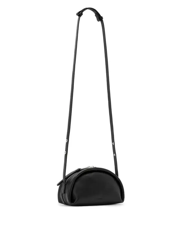 ALLSAINTS Rosalie Leather Crossbody Bag - Black/silver