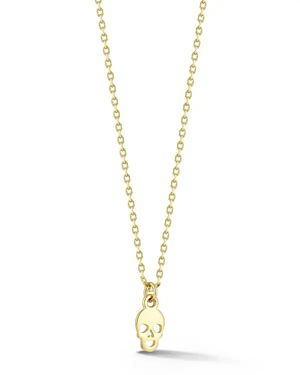 MOON & MEADOW 14k Yellow Skull Pendant Necklace - Gold