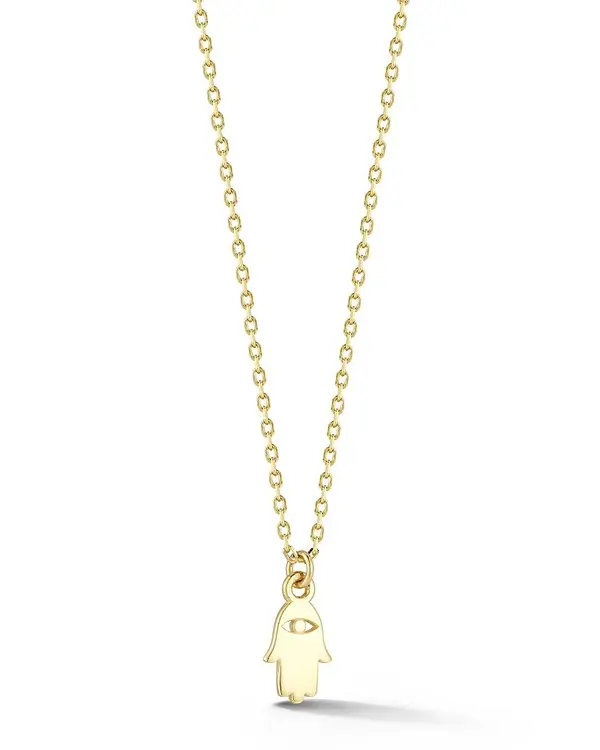 MOON & MEADOW 14k Yellow Hamsa Hand Pendant Necklace - Gold