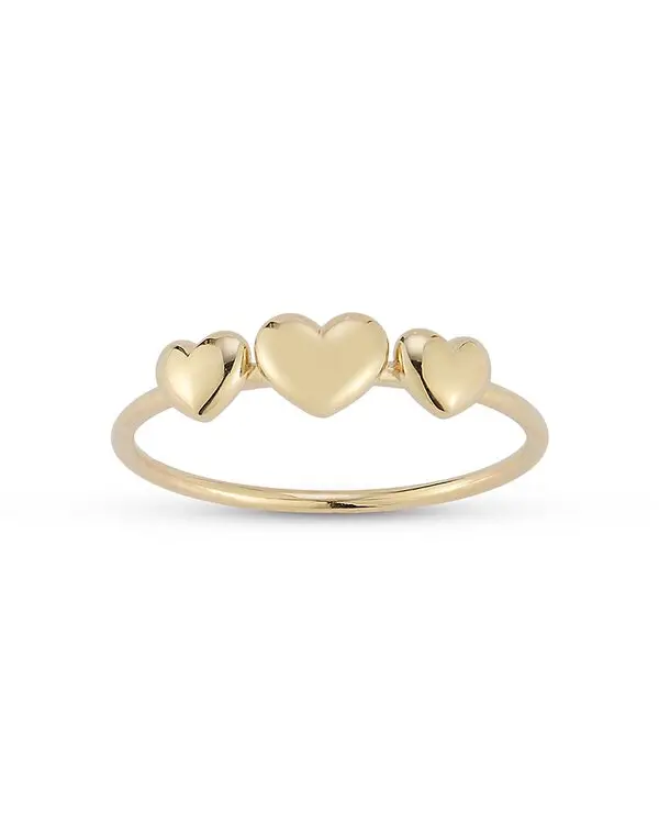 MOON & MEADOW 14k Yellow Triple Heart Ring - Gold