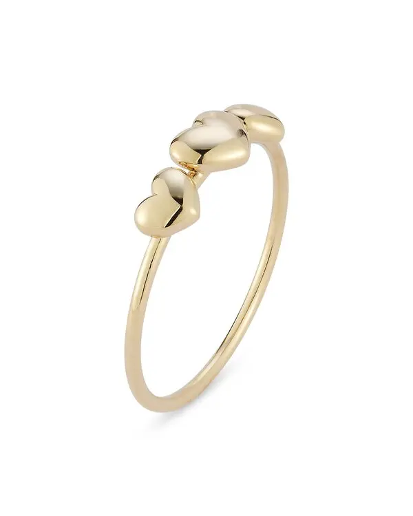 MOON & MEADOW 14k Yellow Triple Heart Ring